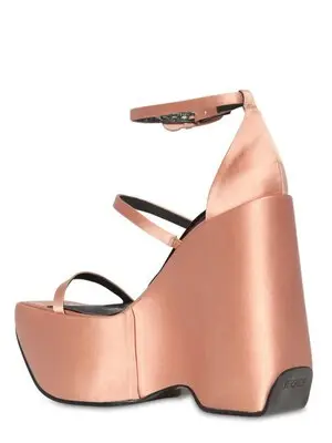 Versace 160mm Satin Wedge Sandal - No