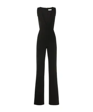 Michael Kors V-neck Wide Leg Jumpsuit - Black