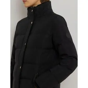 Ralph Lauren Hooded Midlength Down Coat With Fur Trim