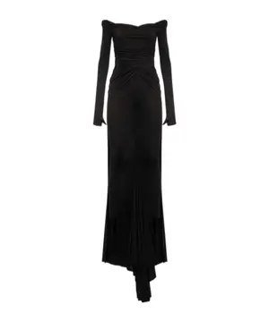 Giuseppe Di Morabito Off-the-shoulder Long Sleeve Draped Jumpsuit - Black