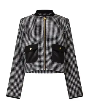 Barbour Checked Zip-up Jacket With Flap Pockets