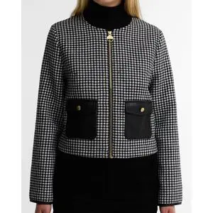 Barbour Checked Zip-up Jacket With Flap Pockets