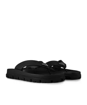 Prada Logo Flip Flops