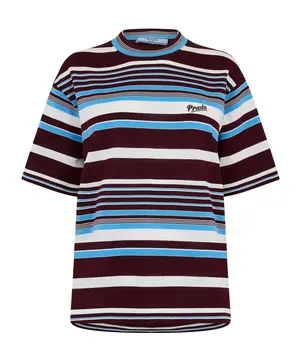 Prada Color-block Striped Short Sleeve Tee - Brown
