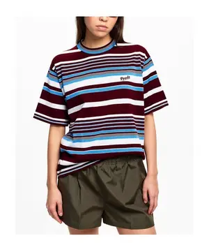 Prada Color-block Striped Short Sleeve Tee - Brown