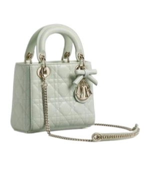 Dior LADY DIOR Mini Chain Shoulder Bag Gray