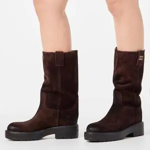 Miu Miu Flat Knee-high Boots - Black