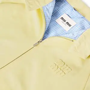 Miu Miu Relaxed Fit Zip-up Jacket - Nude