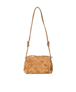 Bottega Veneta Woven Suede Crossbody Bag
