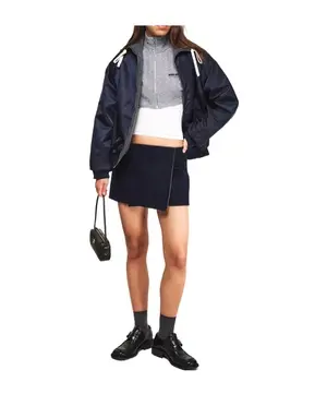 Miu Miu Zip-up Nylon Bomber Jacket