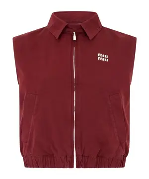 Miu Miu Collared Sleeveless Vest - Red