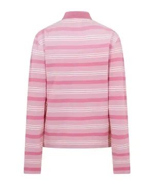 Prada Striped Long Sleeve Polo Shirt - No