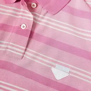 Prada Striped Long Sleeve Polo Shirt - No