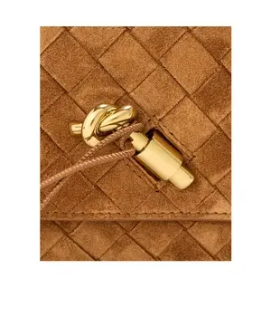 Bottega Veneta Suede Woven Shoulder Bag - Brown