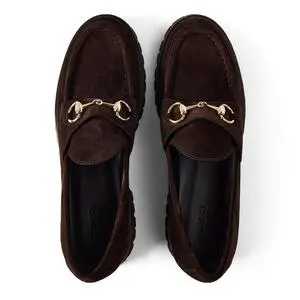 Gucci Suede Slip-on Loafers With Horsebit Detail