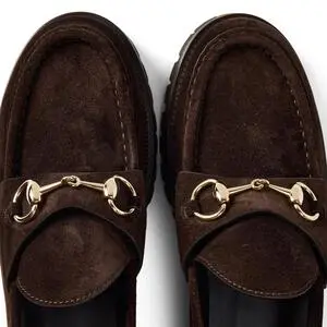 Gucci Suede Slip-on Loafers With Horsebit Detail