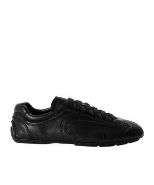 Prada Montacarlo Leather Low-top Trainers - Black