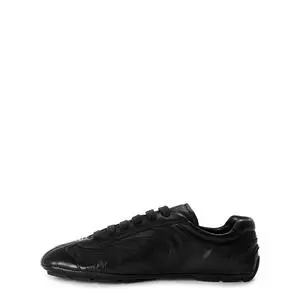 Prada Montacarlo Leather Low-top Trainers - Black