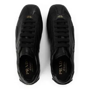 Prada Montacarlo Leather Low-top Trainers - Black