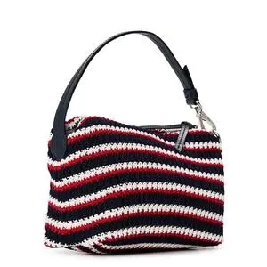 Miu Miu Striped Shoulder Bag - Black