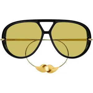 Bottega Veneta Aviator Sunglasses With Logo Detail - Green