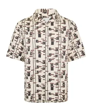 Prada Patterned Short Sleeve Shirt - White