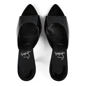 CHRISTIAN LOUBOUTIN Heeled Mules With Signature Red Sole - Black