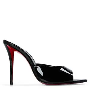 CHRISTIAN LOUBOUTIN Heeled Mules With Signature Red Sole - Black