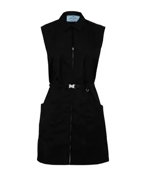 Prada Sleeveless Shirt Mini Dress - Black