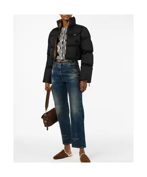 Prada Padded Down Jacket With Stand Collar