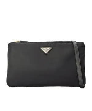 Prada Nylon Pouch With Triangular Logo Plaque