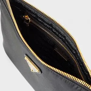 Prada Nylon Pouch With Triangular Logo Plaque
