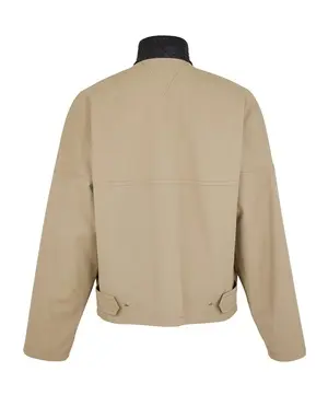 Bottega Veneta Beige Jacket With Woven Stand Collar