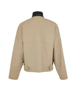 Bottega Veneta Beige Jacket With Woven Stand Collar