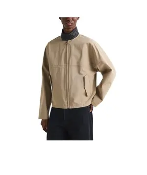Bottega Veneta Beige Jacket With Woven Stand Collar