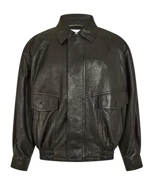 Saint Laurent Leather Bomber Jacket