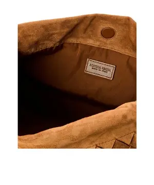 Bottega Veneta Suede Woven Crossbody Bag