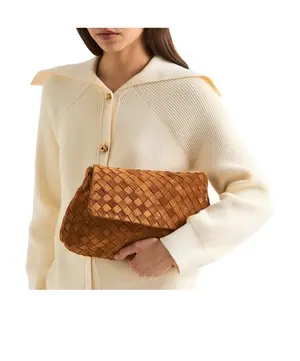 Bottega Veneta Suede Woven Crossbody Bag