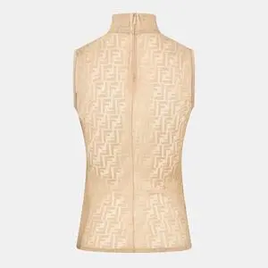 Fendi Sleeveless High-neck Geometric Pattern Top