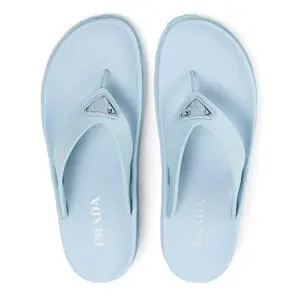Prada Soft Cage Vinyl Thong Sandals - Blue