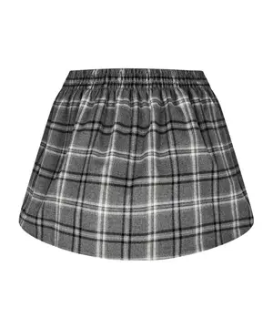 Miu Miu Grey Plaid Flannel Mini Skirt - Gray