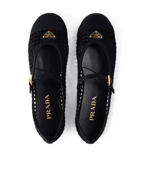 Prada Crochet Ballet Flats