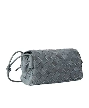 Bottega Veneta Woven Leather Crossbody Bag - Gray