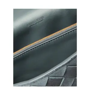 Bottega Veneta Woven Leather Crossbody Bag - Gray
