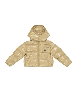 Moncler Logo Patch Down Jacket - Nude