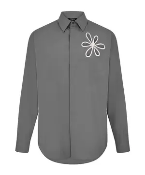 Fendi Long Sleeve Patterned Shirt - Gray