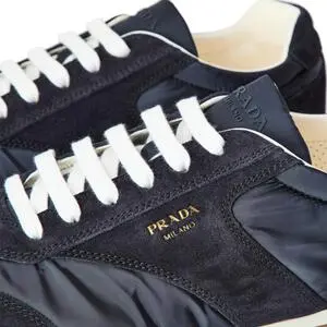 Prada Lace-up Suede And Nylon Sneakers