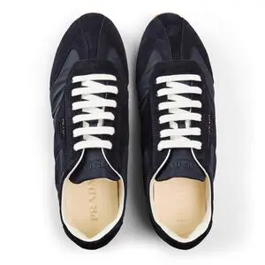 Prada Lace-up Suede And Nylon Sneakers