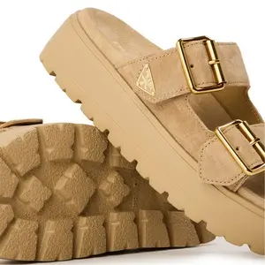 Prada Buckled Logo Platform Sandals