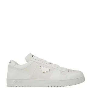 Prada Downtown Leather Low Top Sneakers - White